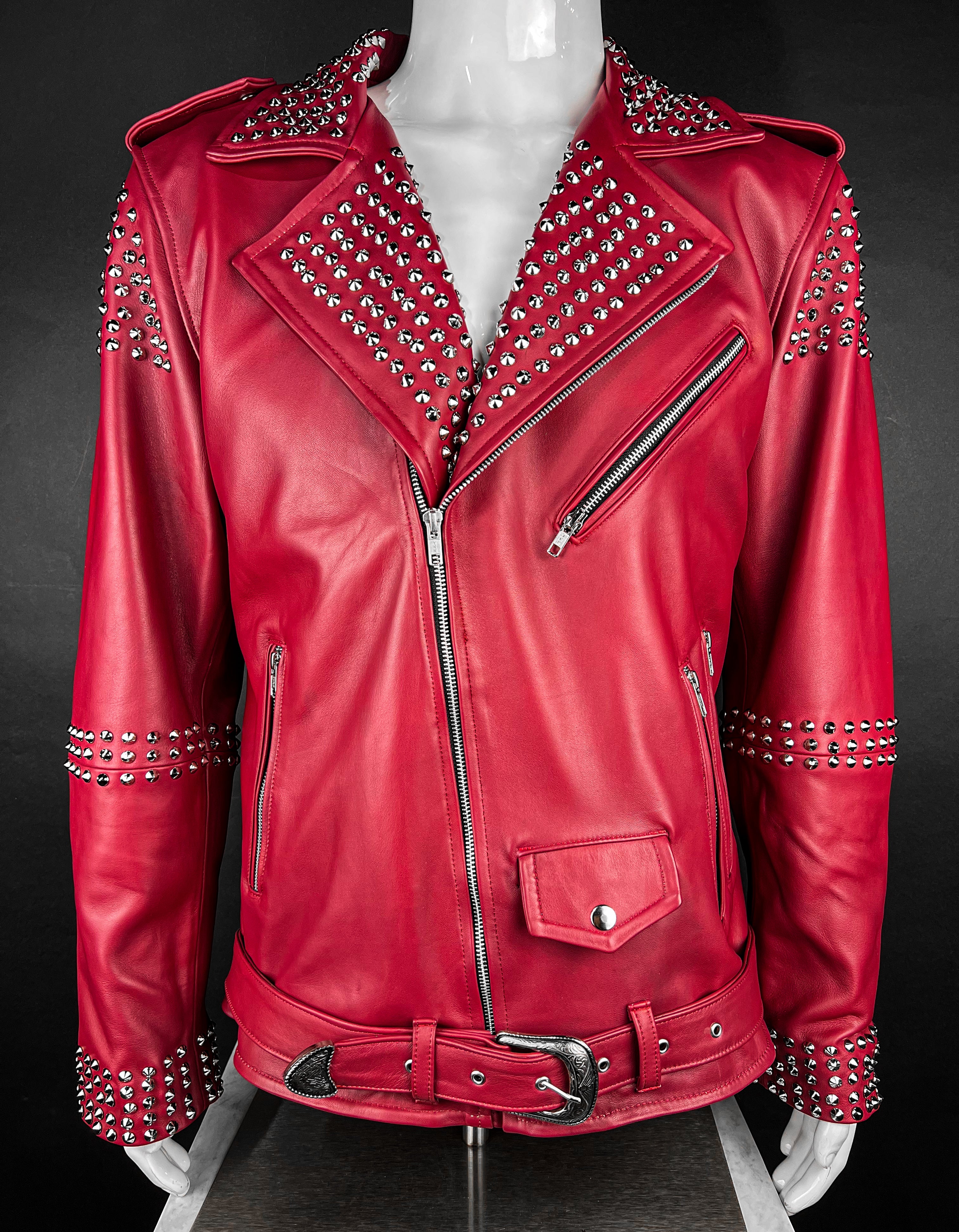 RED SPIKES BIKER – LuxxeMx