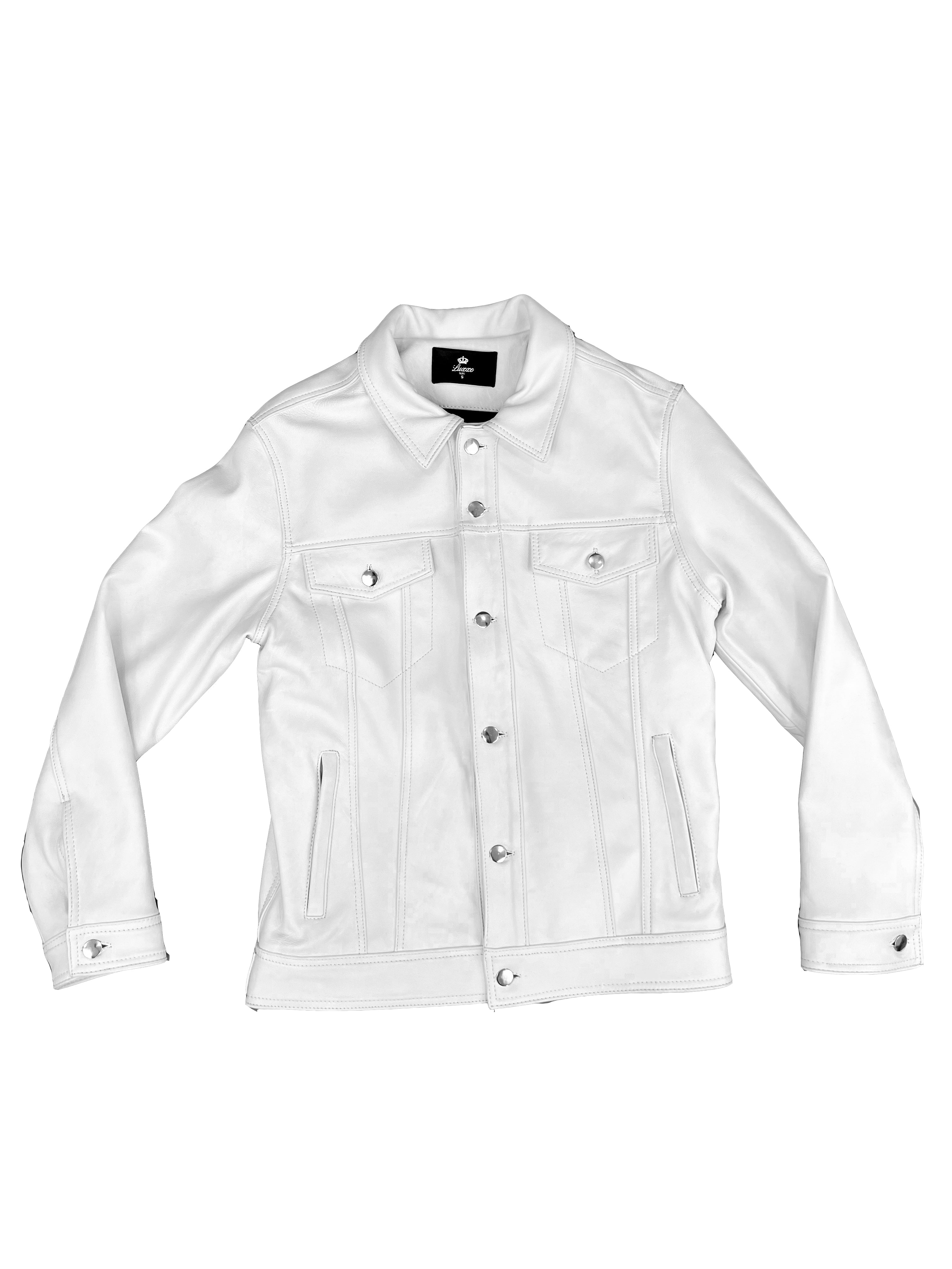 WHITE TRUCKER JACKET – LuxxeMx